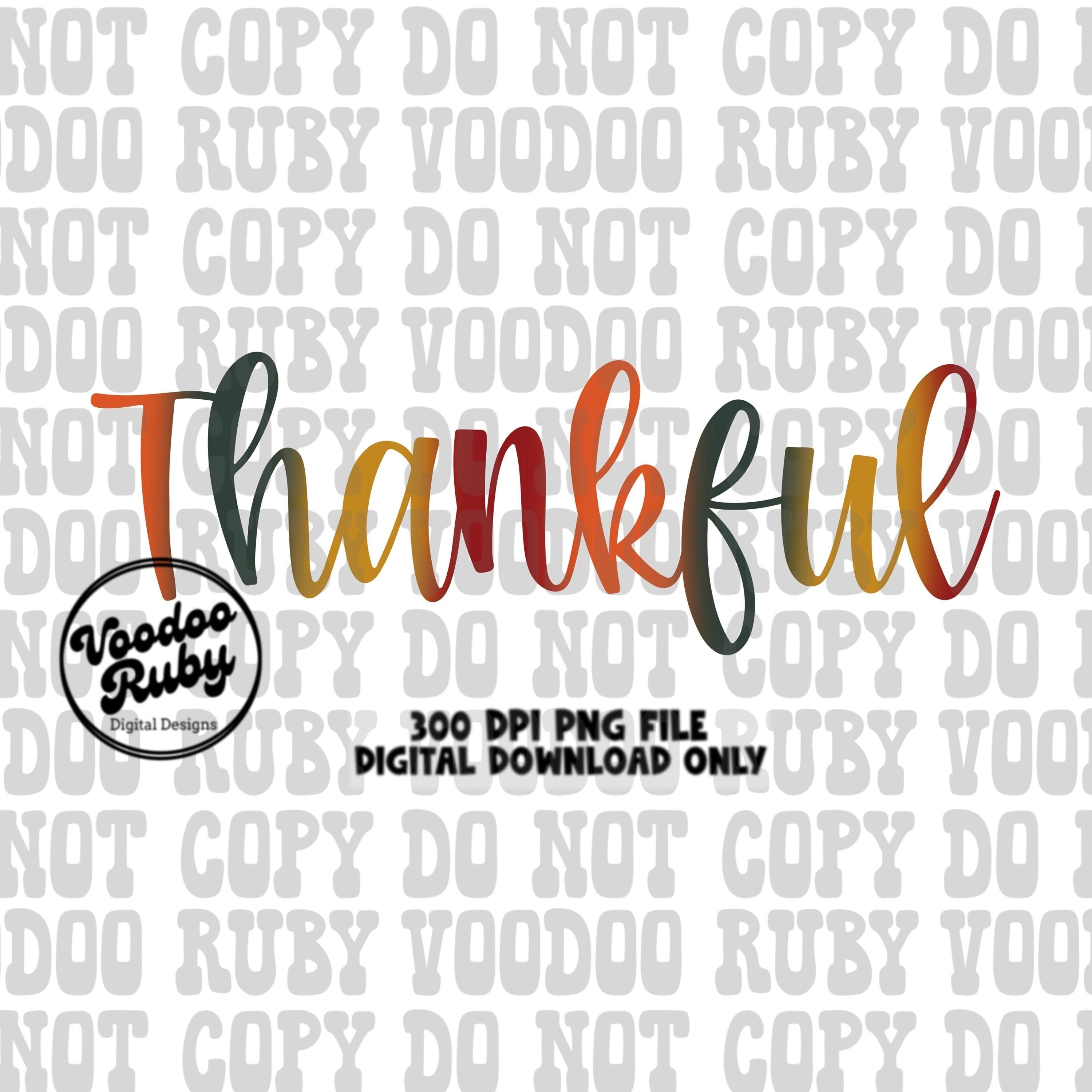 Thankful PNG Design, Fall Sublimation Digital Download, Thanksgiving D ...