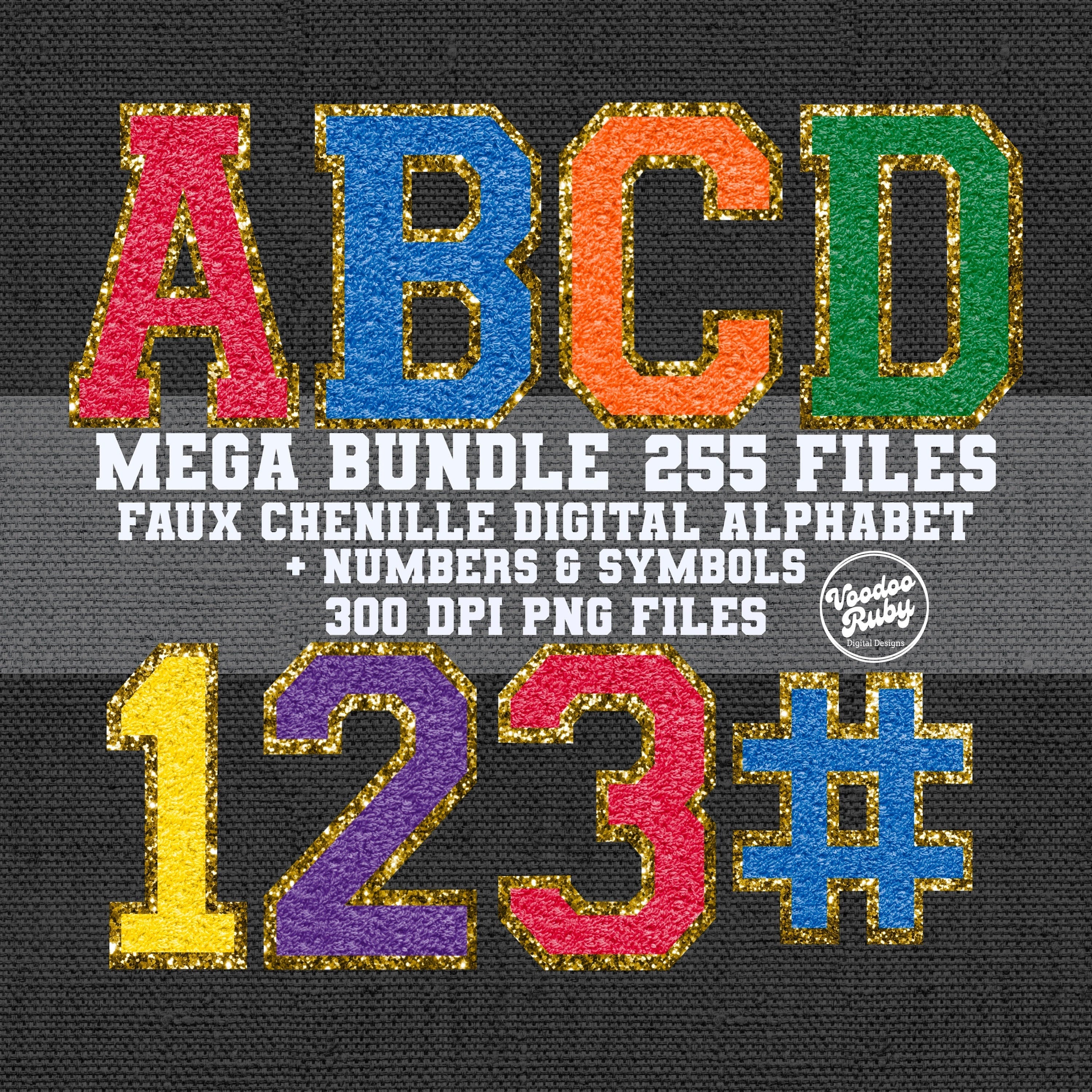 Chenille Alphabet & Numbers PNG Bundle: Sports Font, Sublimation, DTF ...